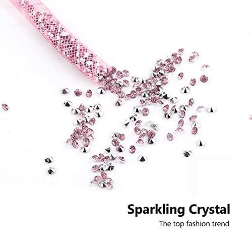 Jawmoy Pack-1 Bling Car Keychain, Rhinestones Keychain Accessories, Metal Crystal Key Chain Ring (Pink)