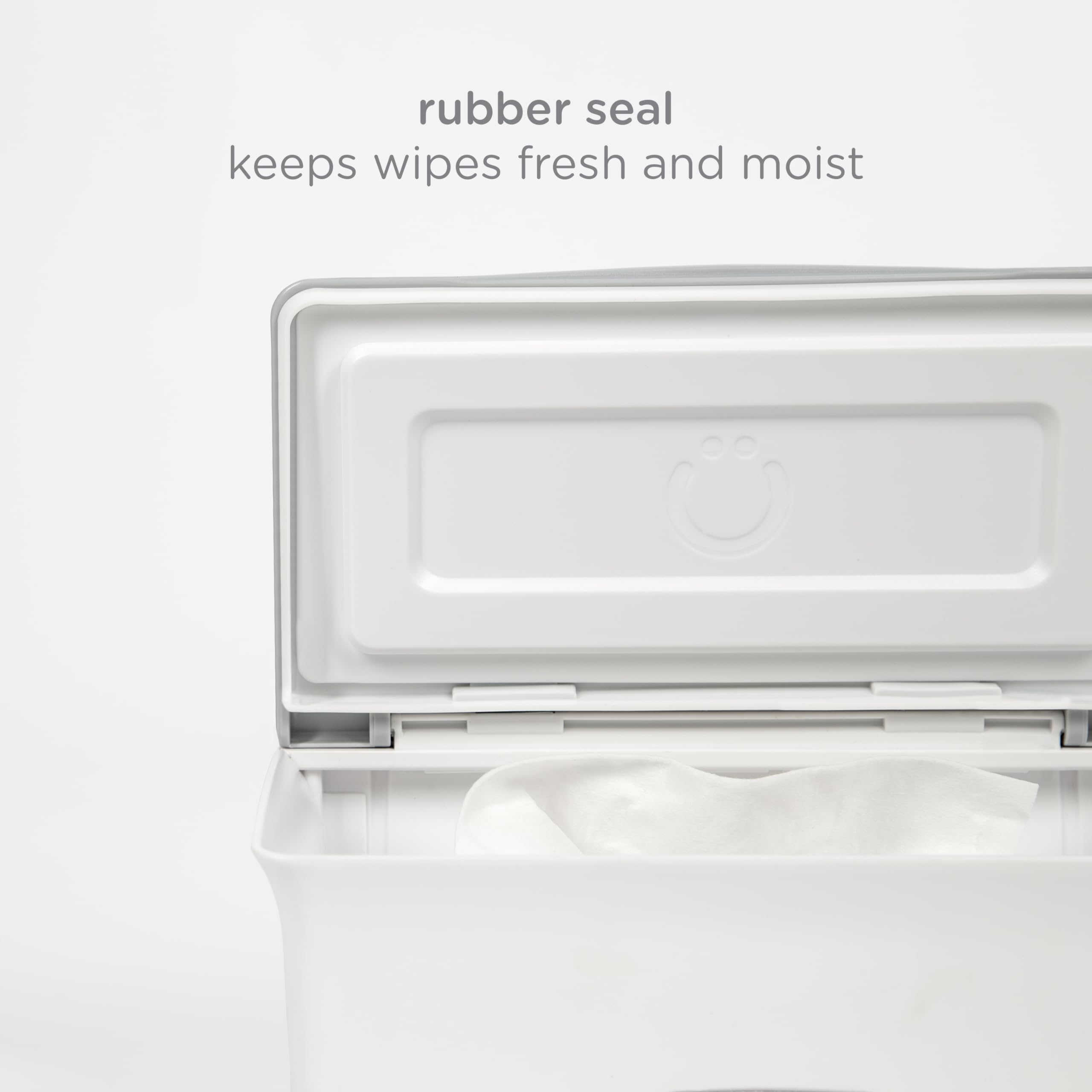 Ubbi Baby Wipes Dispenser with Weighted Plate and Secure Seal, Nursery and Baby Registry Essential to Keep Wipes Fresh, Gray