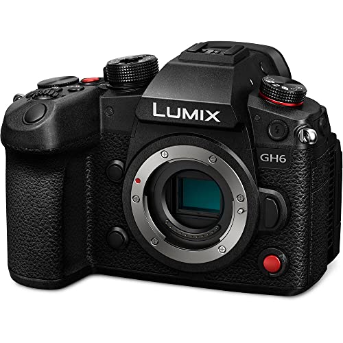 Panasonic Lumix GH6 Mirrorless Camera (DC-GH6BODY) + Sony 64GB Tough SD Card + Card Reader + Case + Flex Tripod + Hand Strap + Memory Wallet + Cap Keeper + Cleaning Kit