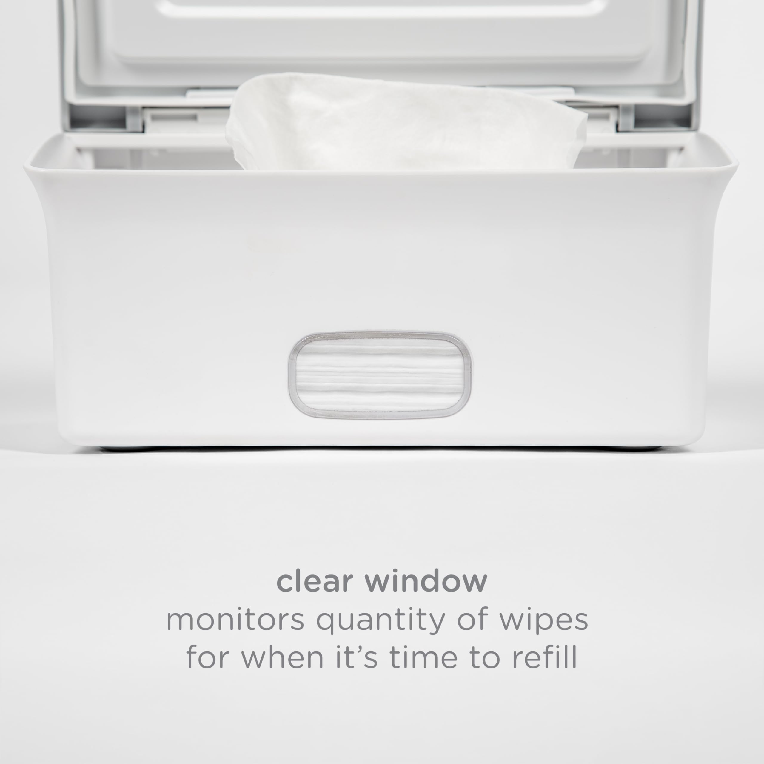 Ubbi Baby Wipes Dispenser with Weighted Plate and Secure Seal, Nursery and Baby Registry Essential to Keep Wipes Fresh, Gray