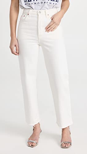 Levi's Women's Premium Ribcage Straight Ankle Jeans, Cloud Over-White, 25