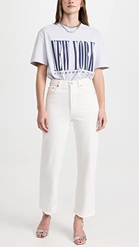 Levi's Women's Premium Ribcage Straight Ankle Jeans, Cloud Over-White, 25