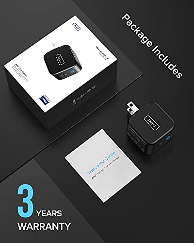 USB C Charger, INIU 20W PD3.0 Fast Charging Wall Charger with Foldable Plug, Universal USB Type C Power Adapter Block Compatible with iPhone 13 12 11 Pro XS X 8 Samsung S20 iPad Pro AirPods Google etc