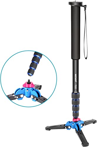 Neewer Extendable Camera Monopod with Removable Foldable Tripod Support Base:Aluminum Alloy,20-66 inches/52-168 Centimeters for Canon Nikon Sony DSLR Cameras,Payload up to 11 pounds/5 kilograms