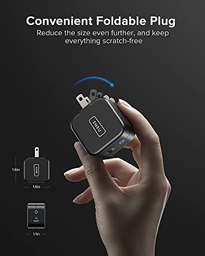 USB C Charger, INIU 20W PD3.0 Fast Charging Wall Charger with Foldable Plug, Universal USB Type C Power Adapter Block Compatible with iPhone 13 12 11 Pro XS X 8 Samsung S20 iPad Pro AirPods Google etc