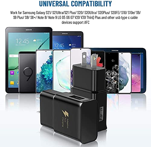 Samsung Adaptive Fast Charger kit ,with USB Type C Cable Compatible Samsung Galaxy S8/S8 Plus/S9/S9 Plus/S10/S10e/S20/S20+/S21/S21+/S21 Ultra/S22/S22+/S22 Ultra/Note 8/Note 9/Note 10/Note 20
