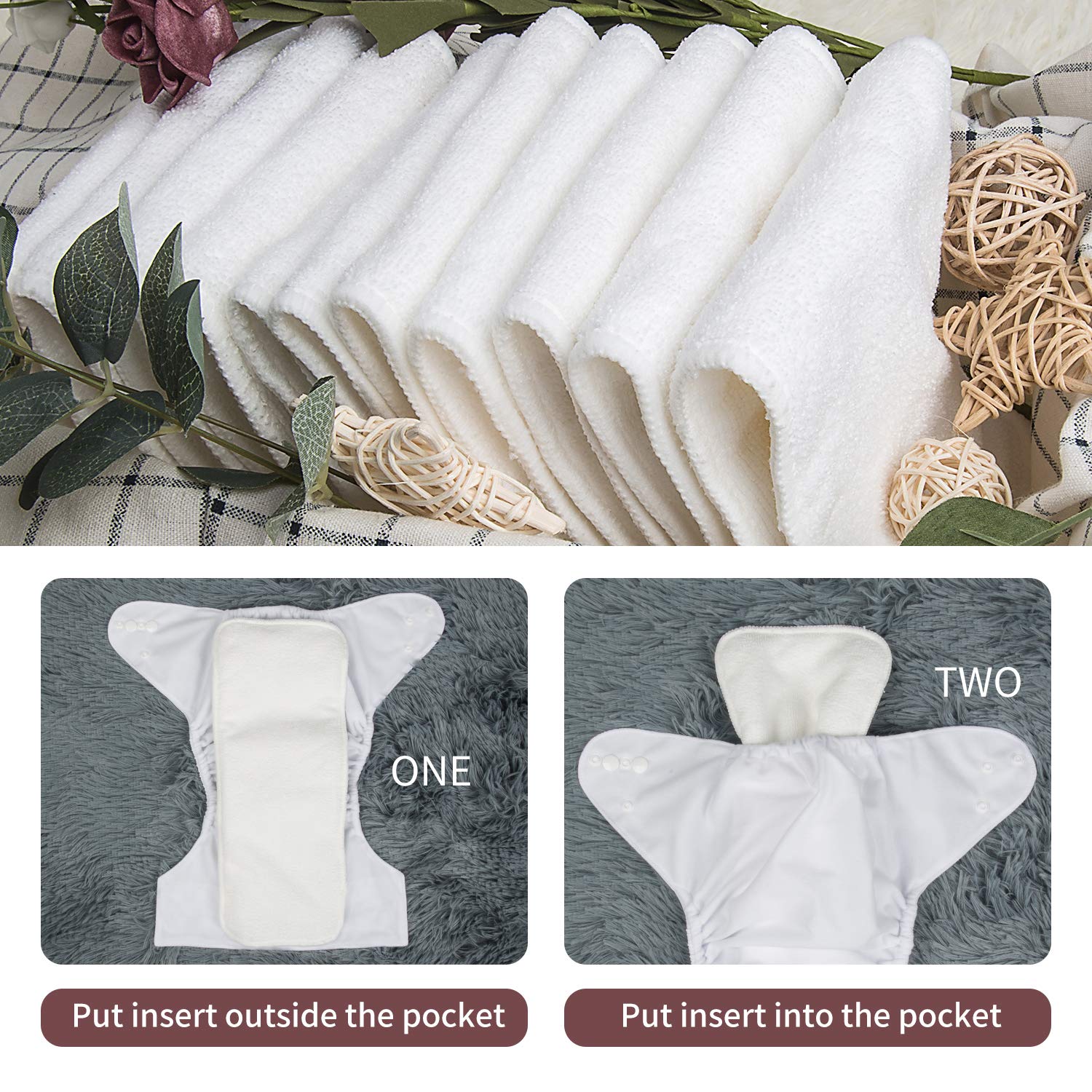 ALVABABY Baby Cloth Diapers One Size Adjustable Washable Reusable for Baby Girls and Boys 6 Pack with 12 Inserts 6BM98