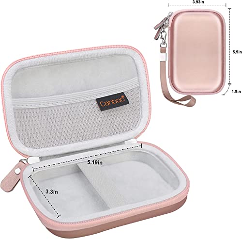 Canboc Hard Carrying Case for UCOMX Nano 3 in 1 Wireless Charger, Magnetic Foldable Charging Station, Mesh Pocket for Cable Storage or Other 3 in One Wireless Charger Accessories, Rose Gold(CASE ONLY)