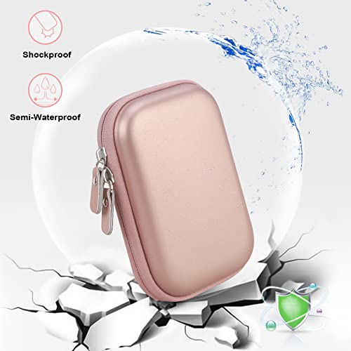 Canboc Hard Carrying Case for UCOMX Nano 3 in 1 Wireless Charger, Magnetic Foldable Charging Station, Mesh Pocket for Cable Storage or Other 3 in One Wireless Charger Accessories, Rose Gold(CASE ONLY)