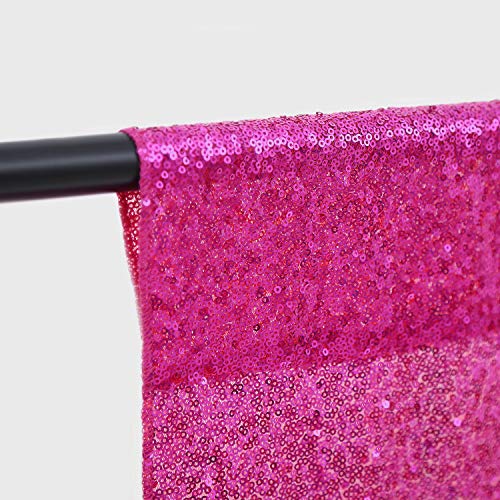 Fuchsia Sequin Backdrop Curtain Panels Stage 2 Pieces 2FTx8FT Wedding Party Background Drapes