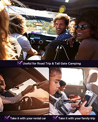 5 Multi USB Car Charger, Car Charger Adapter, USB Car Charger for Multiple Devices, 12V USB Charger Multi Port, Car Charger Cigarette Lighter Adapter USB Charger with 5FT Cable for Back Seat Charging