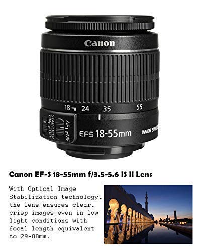Canon EOS Rebel T7 DSLR Camera Bundle with Canon EF-S 18-55mm f/3.5-5.6 is II Lens + Gadget Case + 32GB Sandisk Memory Card + Accessory Kit (13 Items) (Renewed)