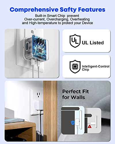 Apple USB C Charger, 40W Dual USB C Fast Wall Charger [MFi Certified] Super Quick Double Port iPhone Charger USB C Foldable Plug with USB C to Lightning Cable and USB C to USB C Cable for iPhone, iPad
