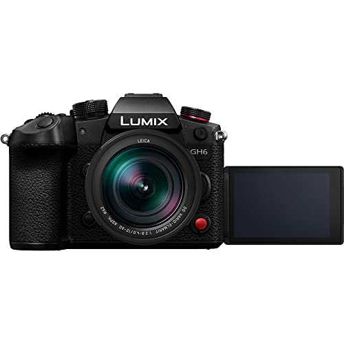 Panasonic Lumix GH6 Mirrorless Camera with 12-60mm f/2.8-4 Lens (DC-GH6LK) + Sony 64GB Tough SD Card + Filter Kit + Wide Angle Lens + Telephoto Lens + Lens Hood + Card Reader + More