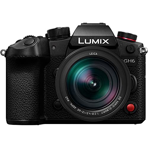 Panasonic Lumix GH6 Mirrorless Camera with 12-60mm f/2.8-4 Lens (DC-GH6LK) + Sony 64GB Tough SD Card + Filter Kit + Wide Angle Lens + Telephoto Lens + Lens Hood + Card Reader + More