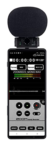 Zoom Am7 Stereo Microphone for Android, Mid-Side Stereo, Rotatable Capsule for Alignment with Camera, for Recording Audio for Music, Videos, Interviews, and More