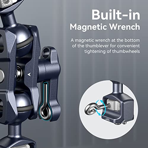 SmallRig Camera Magic Arm, Flexible Articulating Arm with 1/4β Screws, Field Monitor Mount with Dual Ballhead, Aluminum - 3873