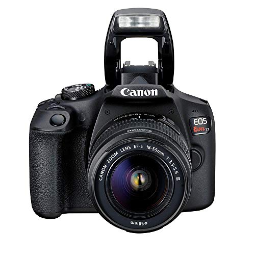 Canon Rebel T7 with 18-55mm III Lens Bundle Includes: Extra Replacement Battery and Travel Charger, Ultra 64GB SD, Slave Flash, Filter Kit, Backpack, 72" Monopod, Shutter Remote and More