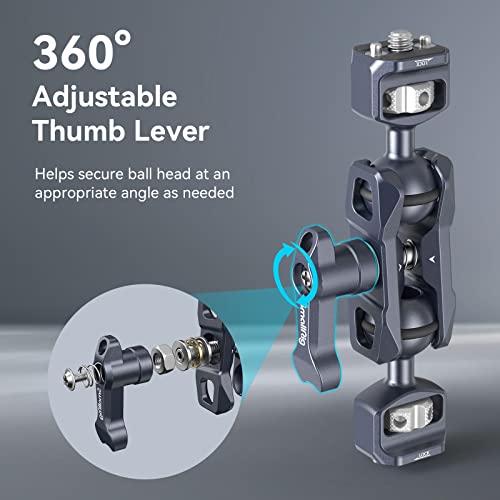 SmallRig Camera Magic Arm, Flexible Articulating Arm with 1/4β Screws, Field Monitor Mount with Dual Ballhead, Aluminum - 3873