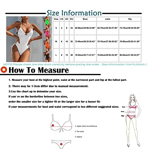 Nadition One Piece Swimsuit Women Women's Bikini Swimsuits Sexy Plain V-Neck Beach Swimwear Bikinisfor Women,Green,S