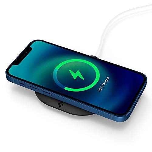 Spigen Mag Fit Designed for MagSafe Charger Pad Cover Case Compatible with iPhone 14, iPhone 13, iPhone 12 Models, AirPod Pro, AirPod Pro 2, AirPod 3 (Charger Not Included) - Black