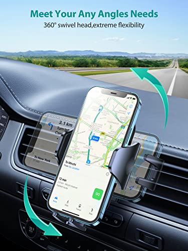 VICSEED Ultra Stable Car Phone Holder Mount, [Upgrade 100% Won't Fall & Break] 2 in 1 Air Vent Phone Mount for Car Easy Clamp Cell Phone Holder Car for iPhone 14 13 12 Pro Max Plus Mini All Phones