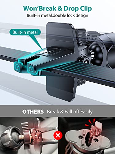 VICSEED Ultra Stable Car Phone Holder Mount, [Upgrade 100% Won't Fall & Break] 2 in 1 Air Vent Phone Mount for Car Easy Clamp Cell Phone Holder Car for iPhone 14 13 12 Pro Max Plus Mini All Phones