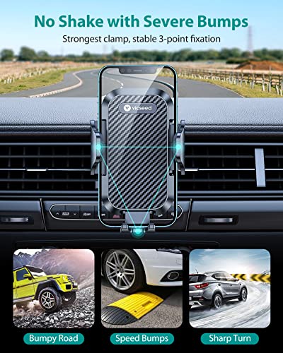 VICSEED Ultra Stable Car Phone Holder Mount, [Upgrade 100% Won't Fall & Break] 2 in 1 Air Vent Phone Mount for Car Easy Clamp Cell Phone Holder Car for iPhone 14 13 12 Pro Max Plus Mini All Phones