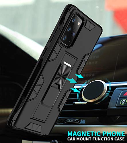 Samsung Galaxy Note 20 Case Note 20 5G Case Military Grade Shockproof with Kickstand Stand Built-in Magnetic Car Mount Armor Heavy Duty Protective Case for Galaxy Note 20 5G Phone Case (Black)