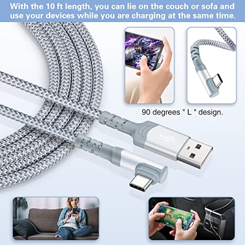 35W Fast Charging Wall Charger with USB C Cable 10FT Boxeroo 2-Pack 4Port USB C Power Adapter Block Right-Angle USB A to C Cable Compatible for Galaxy Samsung Galaxy S22 Ultra S21 S20 S10 Pixel 6/5/4