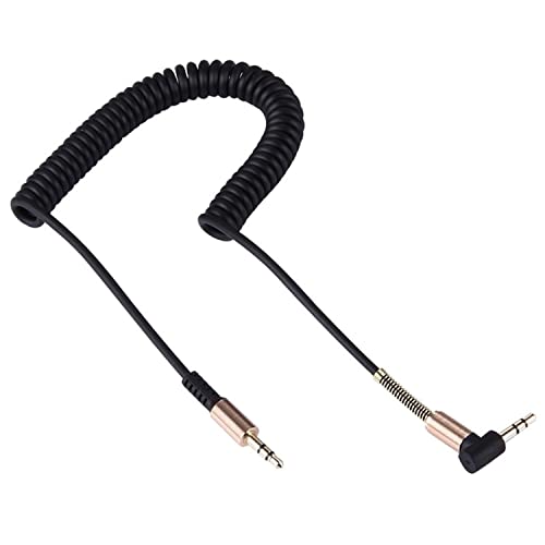 LINGYU Coiled 3.5mm Stereo Audio Cable,（3 Pack) 3.2ft AUX 3.5 Audio Cord Compatible iPhones, iPads, Samsung and Other 3.5mm DC Plug Port Device-Black,Red,White