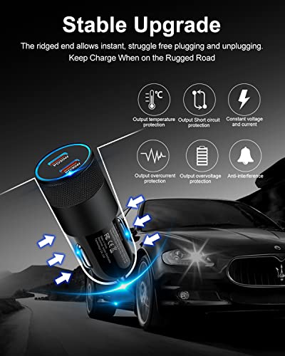 USB C Car Charger, 60W Cigarette Lighter Flush Adapter, Type C Fast Charging Car Plug Block for iPhone 13 Pro Max, Samsung Galaxy S21 Ultra, Pixel 6 Pro,3A XL, LG Stylo, AILKIN Automobile USB PD Port