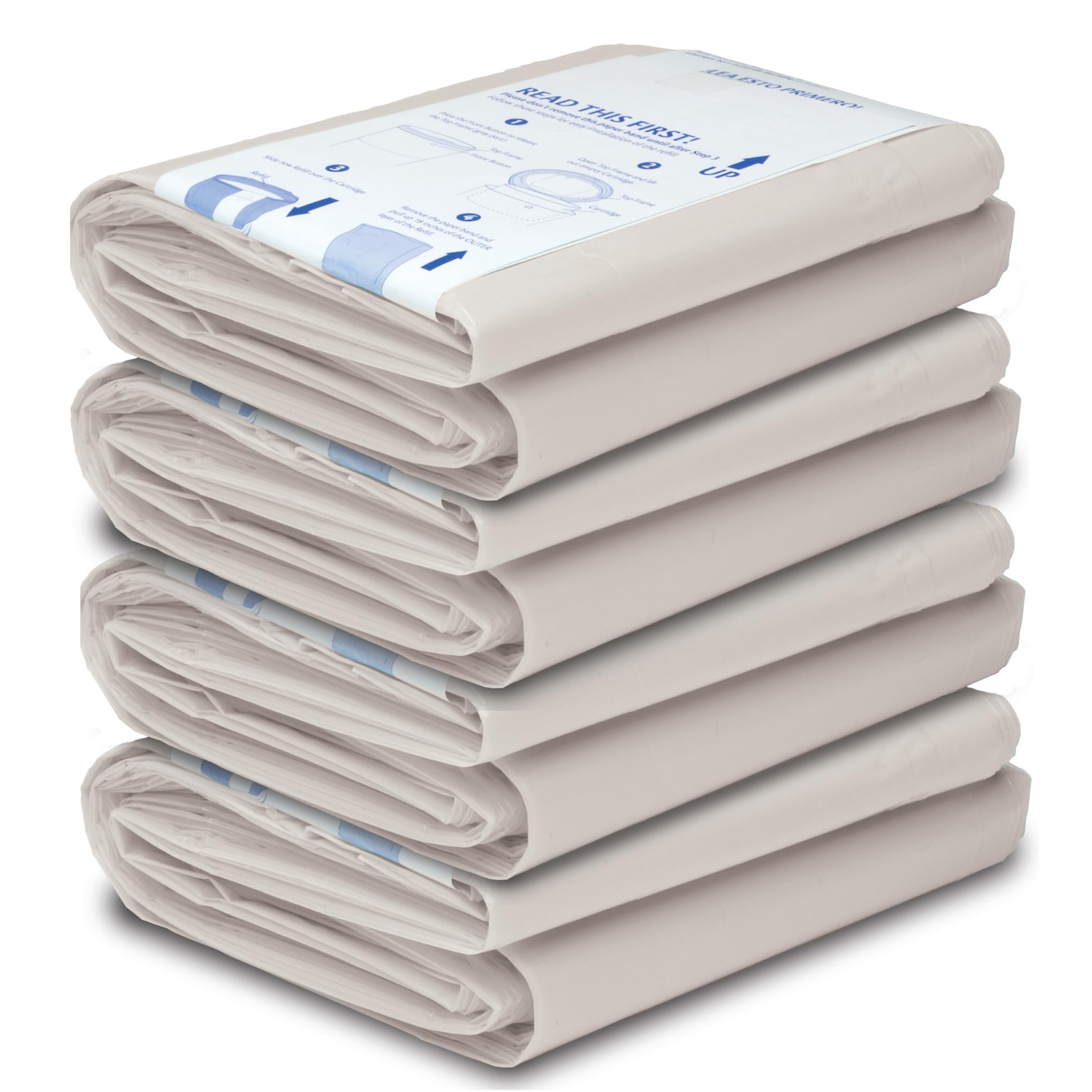 DEKOR Plus Diaper Pail Refills | 4 Count | Most Economical Refill System | Quick & Easy to Replace | No Preset Bag Size – Use Only What You Need | Exclusive End-of-Liner Marking | Baby Powder Scent
