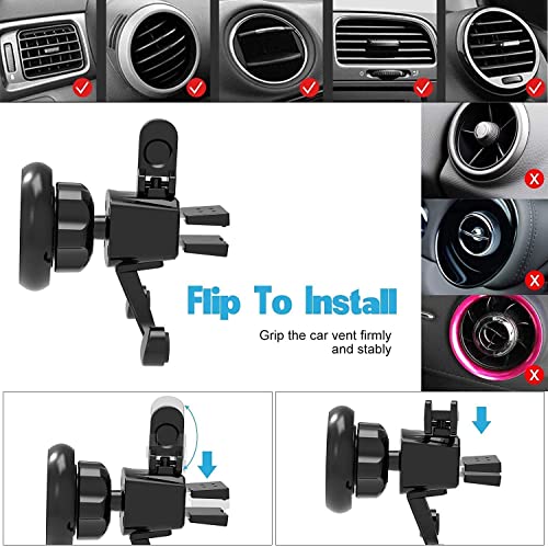 Air Vent Phone Holder, Magnetic Car Mount Phone Holder Cradle for iPhone 13/13 Pro/13 Pro Max/13 Mni/12/Mini/Pro Max/11/11 Pro/XR/ X/8 Galaxy S10/S9/S8/S7/S6/S5, LG and More
