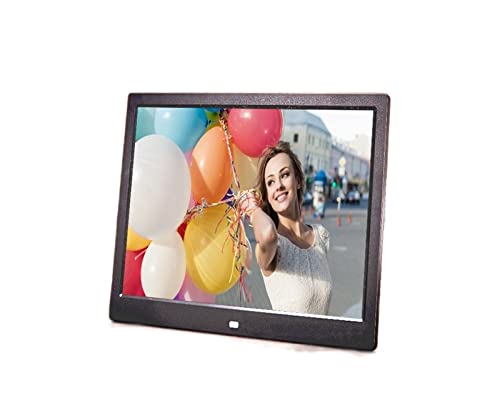 Family 15 Inch Screen LED Backlight HD 1280 * 800 Digital Photo Frame Electronic Album Picture Music Movie Full Function Good Gift (Color : Black16GB, Size : EU Plug)