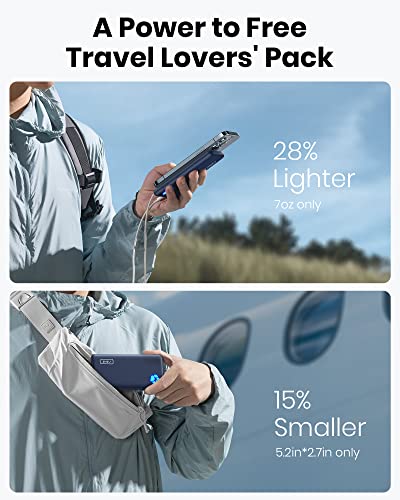 INIU Portable Charger, USB C Slimmest & Lightest Triple 3A High-Speed 10000mAh Power Bank, Flashlight Battery Pack Compatible with iPhone 14 13 12 X Plus Samsung S21 Google LG iPad, etc [2023 Version]