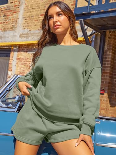 AUTOMET Womens Two Piece Outfits 2 Piece Lounge Matching Sets Sweatsuits Soft Shorts Fashion Fall Clothes Sweatshirts Hoodies