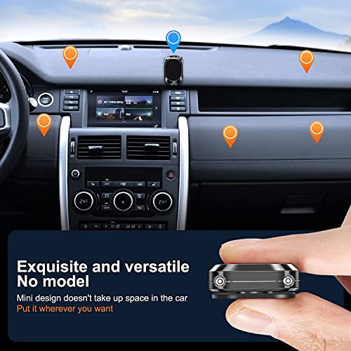 Ylahdent 2023 New Alloy Folding Magnetic Car Phone Holder, 360° Adjustable - 6 Strong Magnet Magnetic Car Phone Mount Dashboard Folding Bracket Universal (Black)