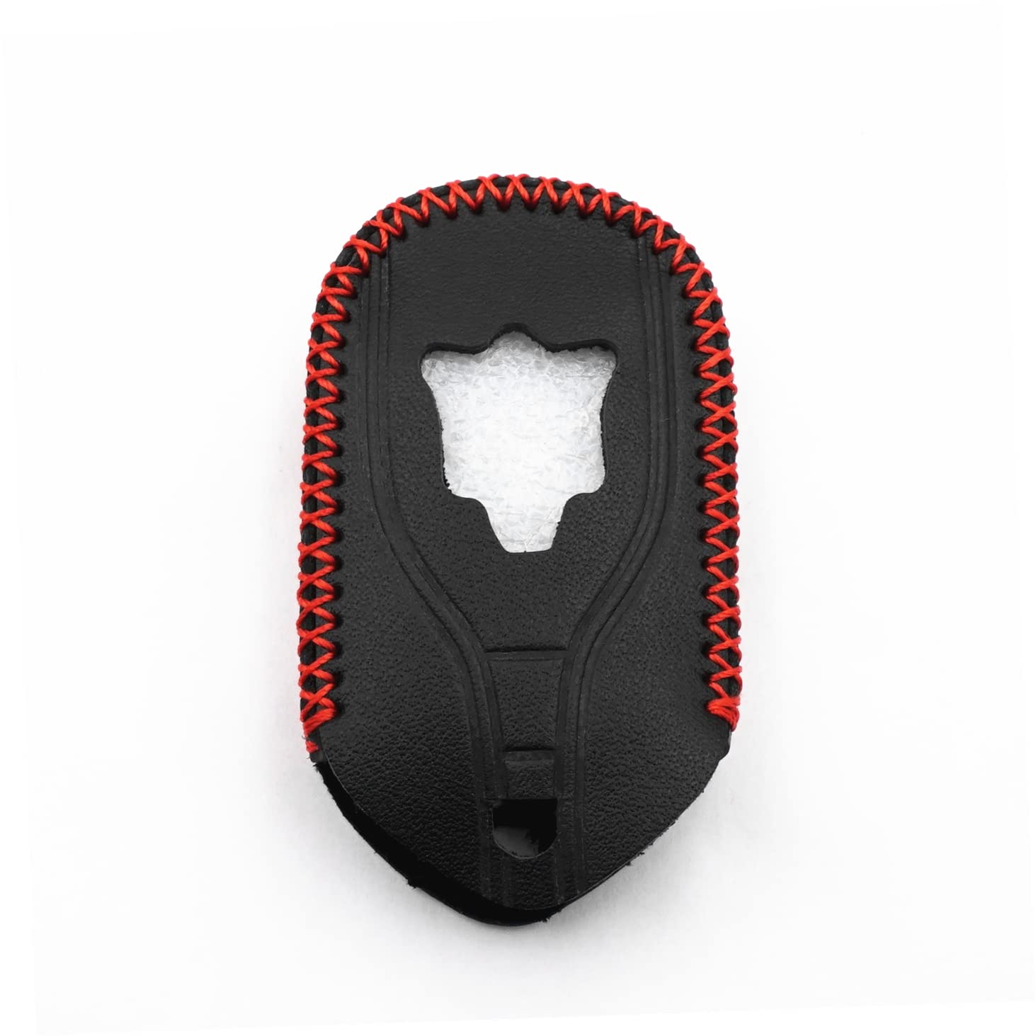 MJKEYAuto Black Leather 4 Buttons Smart Remote Key Fob Cover Chain Case for Maserati Ghibli, Levante, Quattroporte