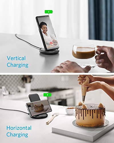 Anker Wireless Charger with Power Adapter, PowerWave II Stand, Qi-Certified 15W Max Fast Wireless Charging Stand for iPhone 14/14 Pro/14 Pro Max/13/13 Pro Max, Galaxy S10 S9 S8, Note 10 Note 9