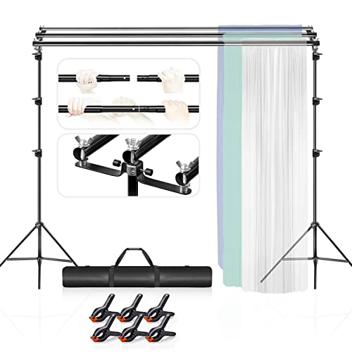 LimoStudio 10 x 9.6 feet Backdrop Stand with Triple Crossbar Background Support System, Easy Length Adjustment, Spring Clamps, Photography Video Event Occasion, AGG3159