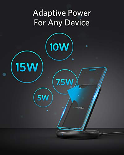 Anker Wireless Charger with Power Adapter, PowerWave II Stand, Qi-Certified 15W Max Fast Wireless Charging Stand for iPhone 14/14 Pro/14 Pro Max/13/13 Pro Max, Galaxy S10 S9 S8, Note 10 Note 9