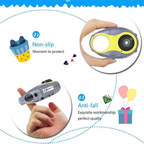 EVTSCAN Toddler Camera, Children Camera High Definition Dustproof Anti‑Fall Cartoon Mini Kid Camera Gray