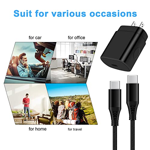25W Samsung Super Fast Charger Type C Charger Block for Samsung Galaxy A14 5G/A53/A23/A13/S23/Z Fold 4/S21 FE/A03s/Z Flip4/S22,Pixel 7/6a/5,USB C Box Wall Adapter+6ft Android USB C to C Charging Cable