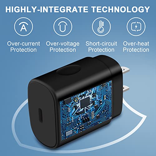 25W Samsung Super Fast Charger Type C Charger Block for Samsung Galaxy A14 5G/A53/A23/A13/S23/Z Fold 4/S21 FE/A03s/Z Flip4/S22,Pixel 7/6a/5,USB C Box Wall Adapter+6ft Android USB C to C Charging Cable