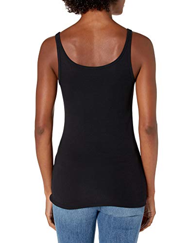 Amazon Essentials Women's Slim-Fit Thin Strap Tank Top, Pack of 2, Black/White, Large