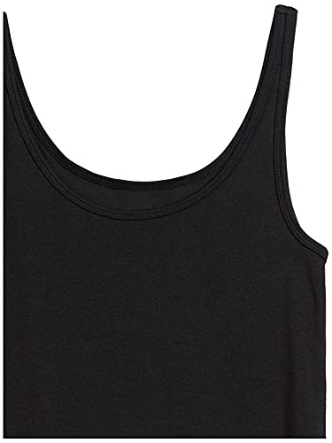 Amazon Essentials Women's Slim-Fit Thin Strap Tank Top, Pack of 2, Black/White, Large