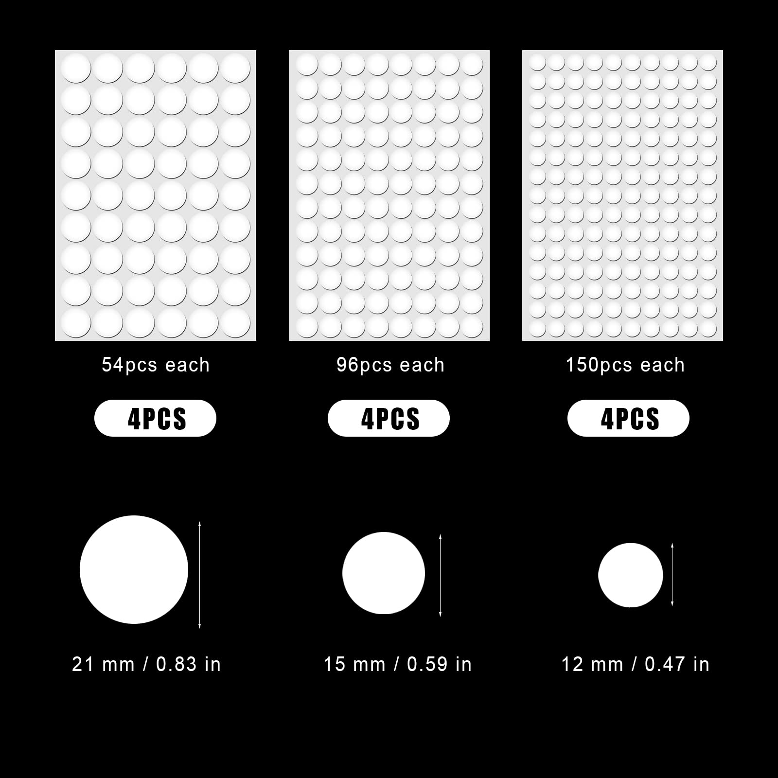 12 Sheets / 1160pcs Screw Hole Cover Stickers, Self-Adhesive Screw Caps Stickers Dustproof Cabinet Hole Cover Sticker for Wardrobe Kitchen Bookcase Wood Furniture (White)
