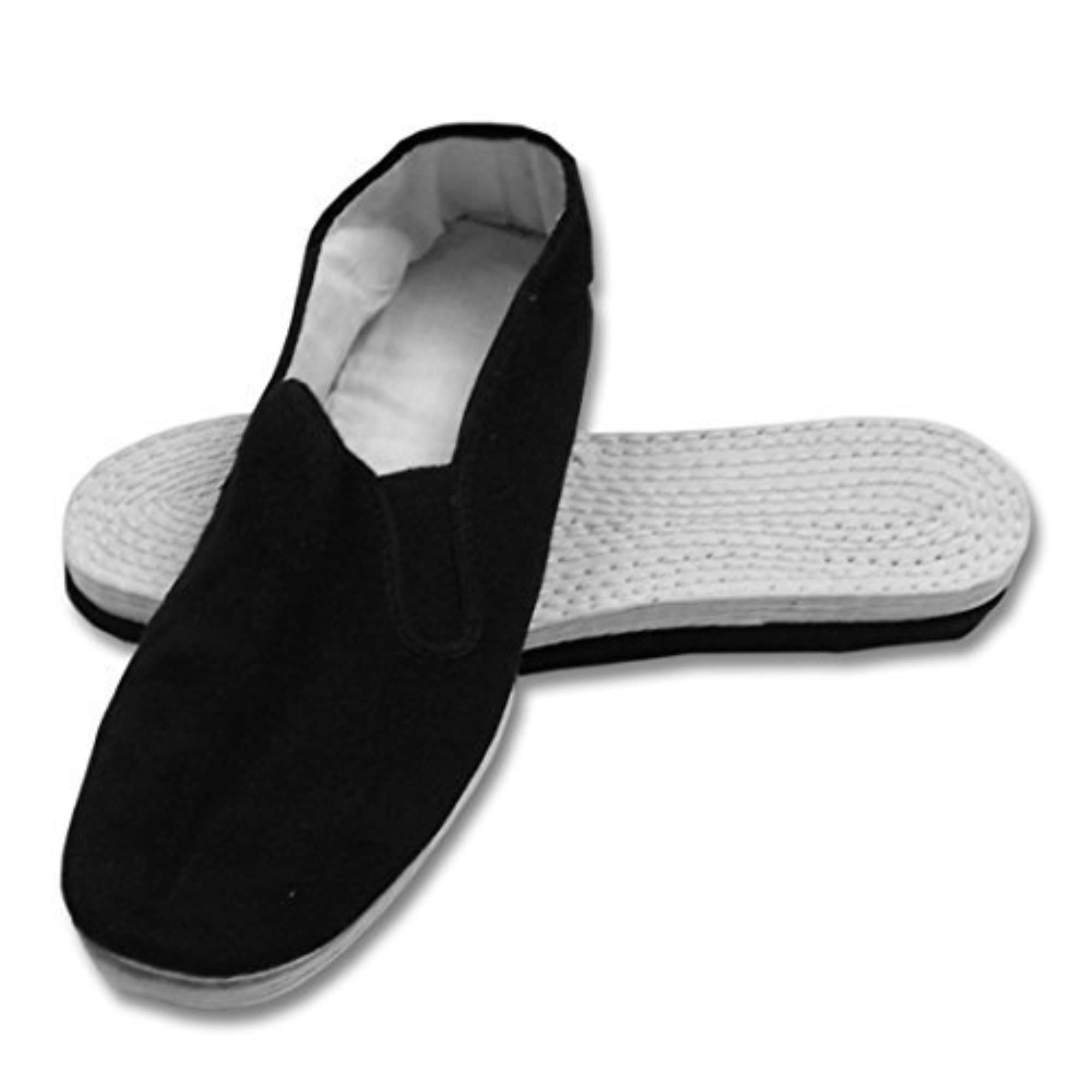 Men's Martial Art Kung Fu Tai Chi Cotton Sole Canvas Shoes (11) Black