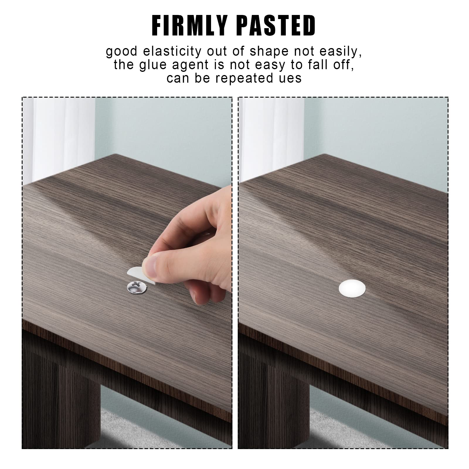 12 Sheets / 1160pcs Screw Hole Cover Stickers, Self-Adhesive Screw Caps Stickers Dustproof Cabinet Hole Cover Sticker for Wardrobe Kitchen Bookcase Wood Furniture (White)